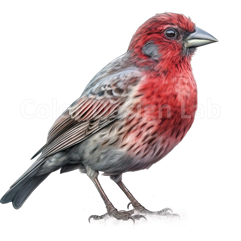 House Finch Clipart Printable Set - 8 High-quality House Finch Art PNG ...