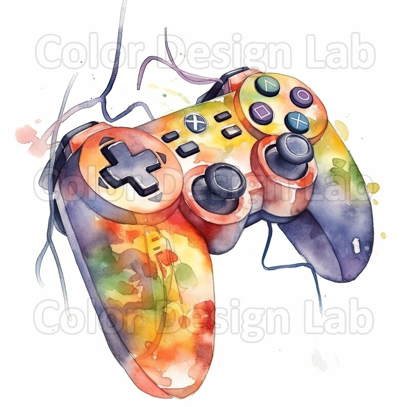 Game Controller Printable Clipart Bundle 8 PNG Art Instant - Etsy