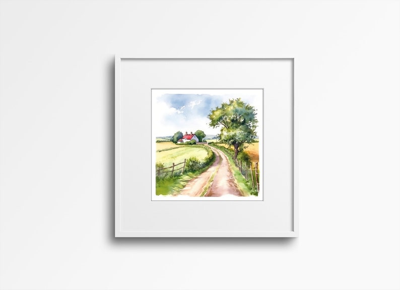 Country Lane Printable Clipart Set of 8 High-resolution PNG Images ...
