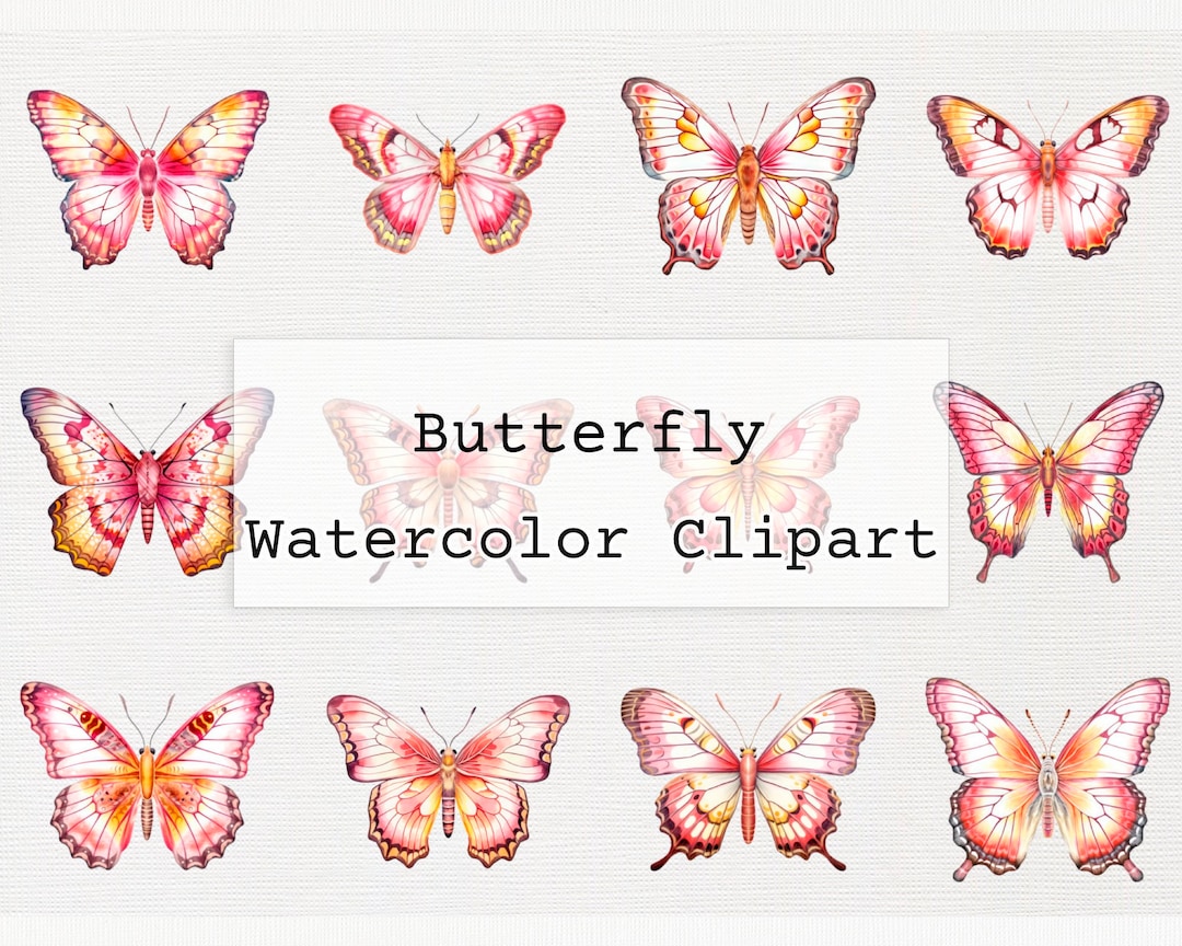 Butterfly Clipart Watercolor PNG Monarch Butterfly Commercial License ...
