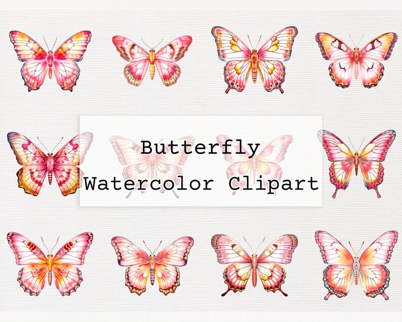 Butterfly Clipart Watercolor PNG Monarch Butterfly Commercial - Etsy