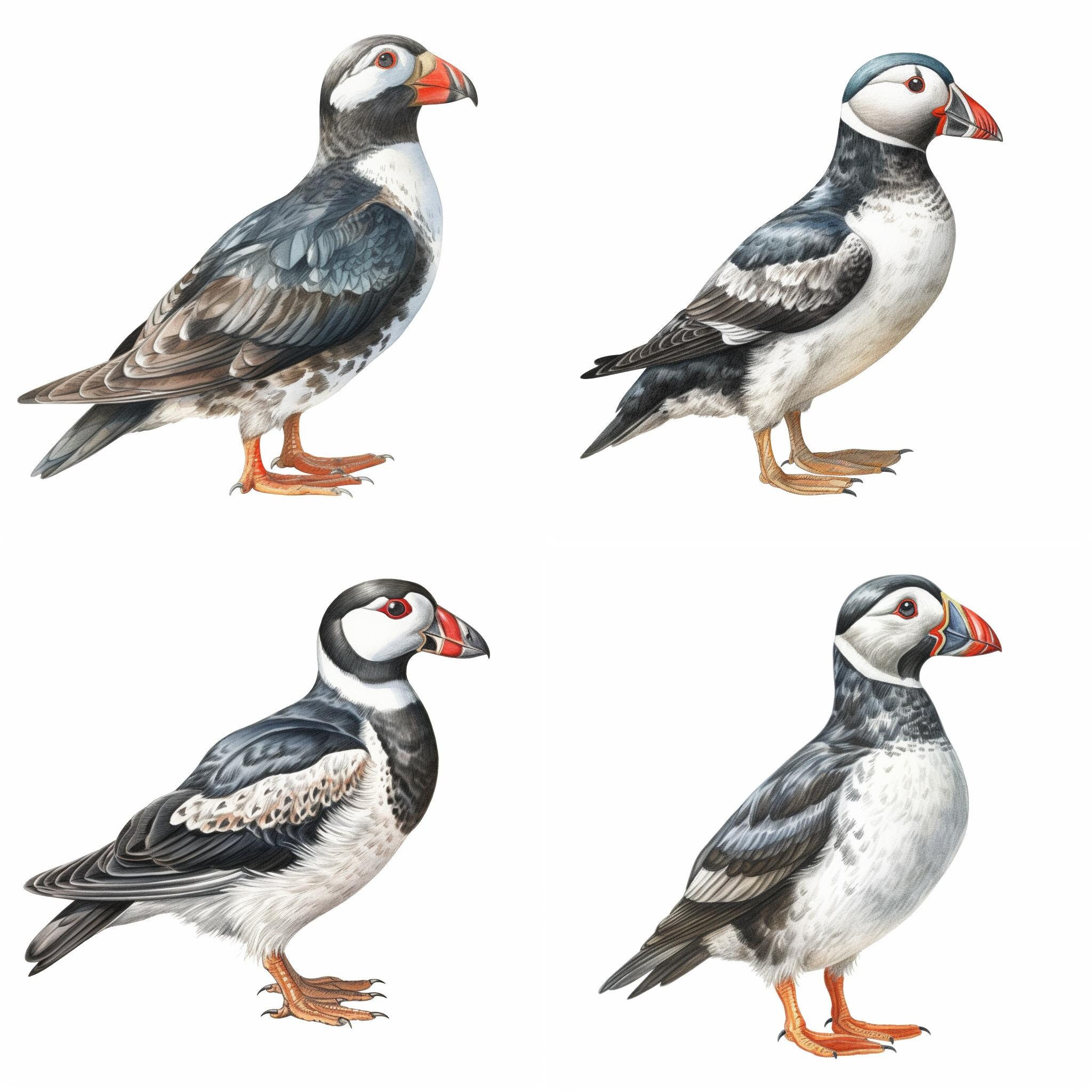 Atlantic Puffin Clipart Set 8 PNG High Resolution Digital - Etsy