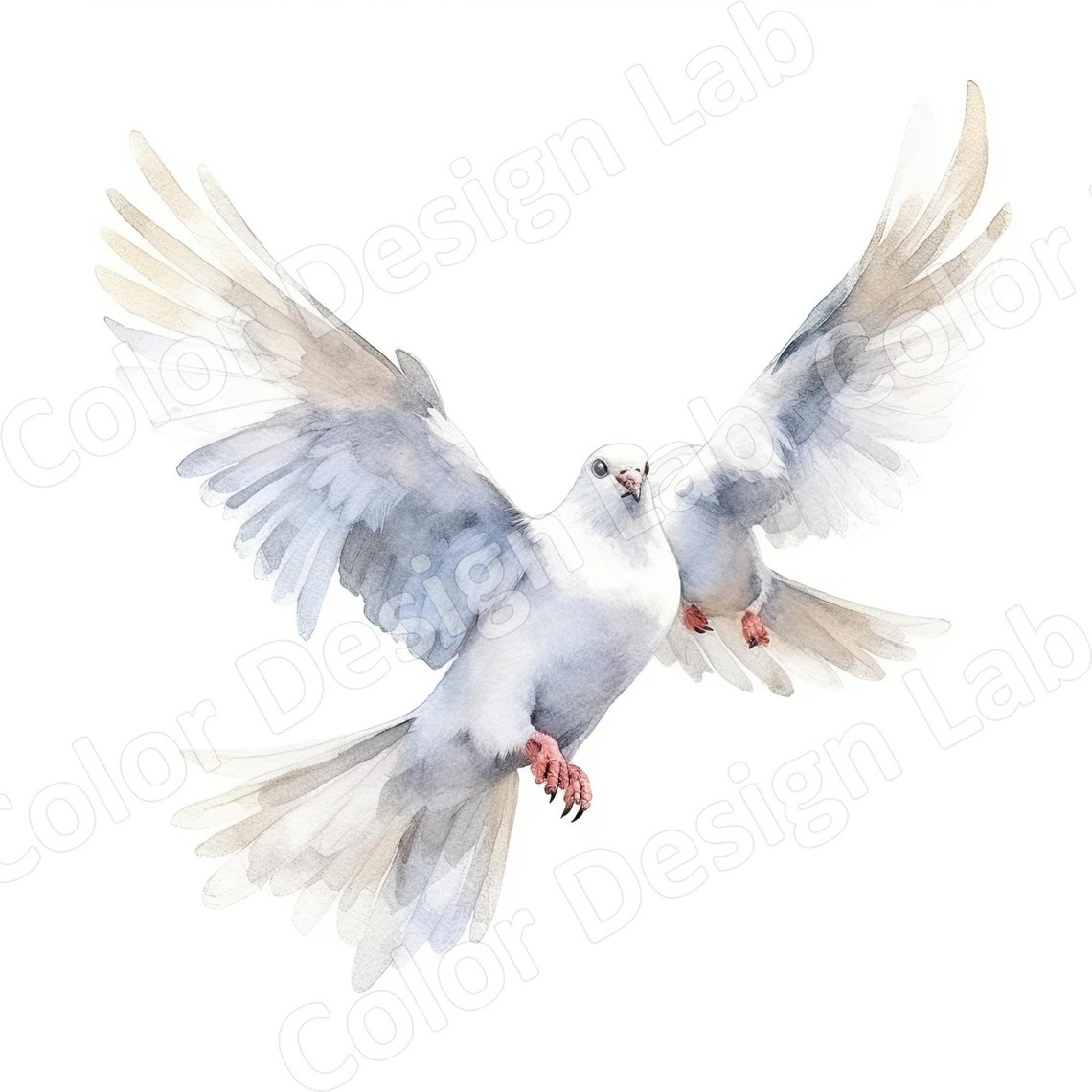 Doves in Flight Printable Clipart Set, 8 High-resolution PNG Images ...