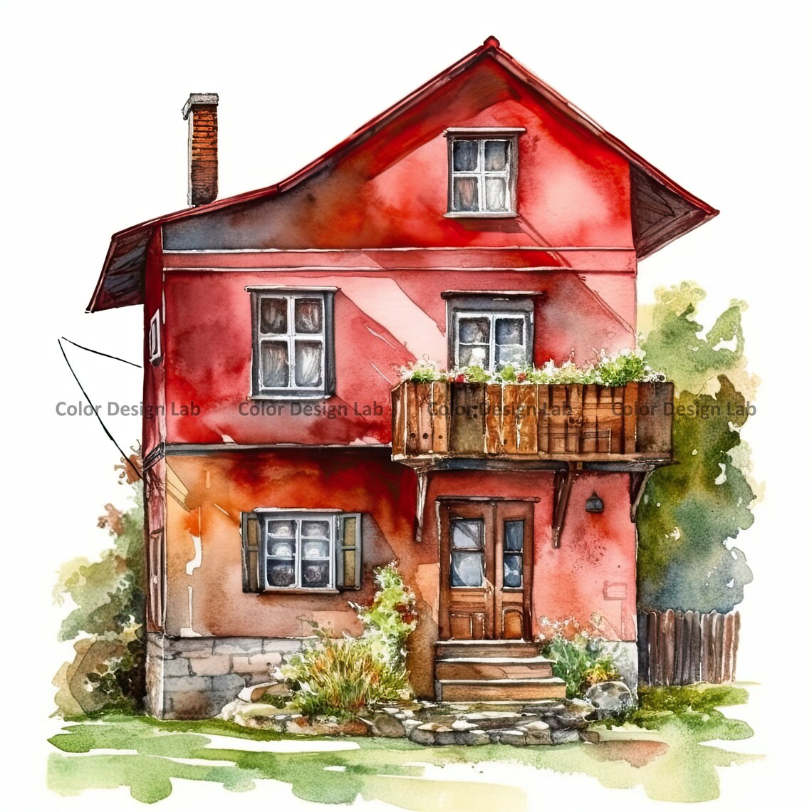 Red House Clipart Set of 8 High-quality Buildings PNG - Etsy