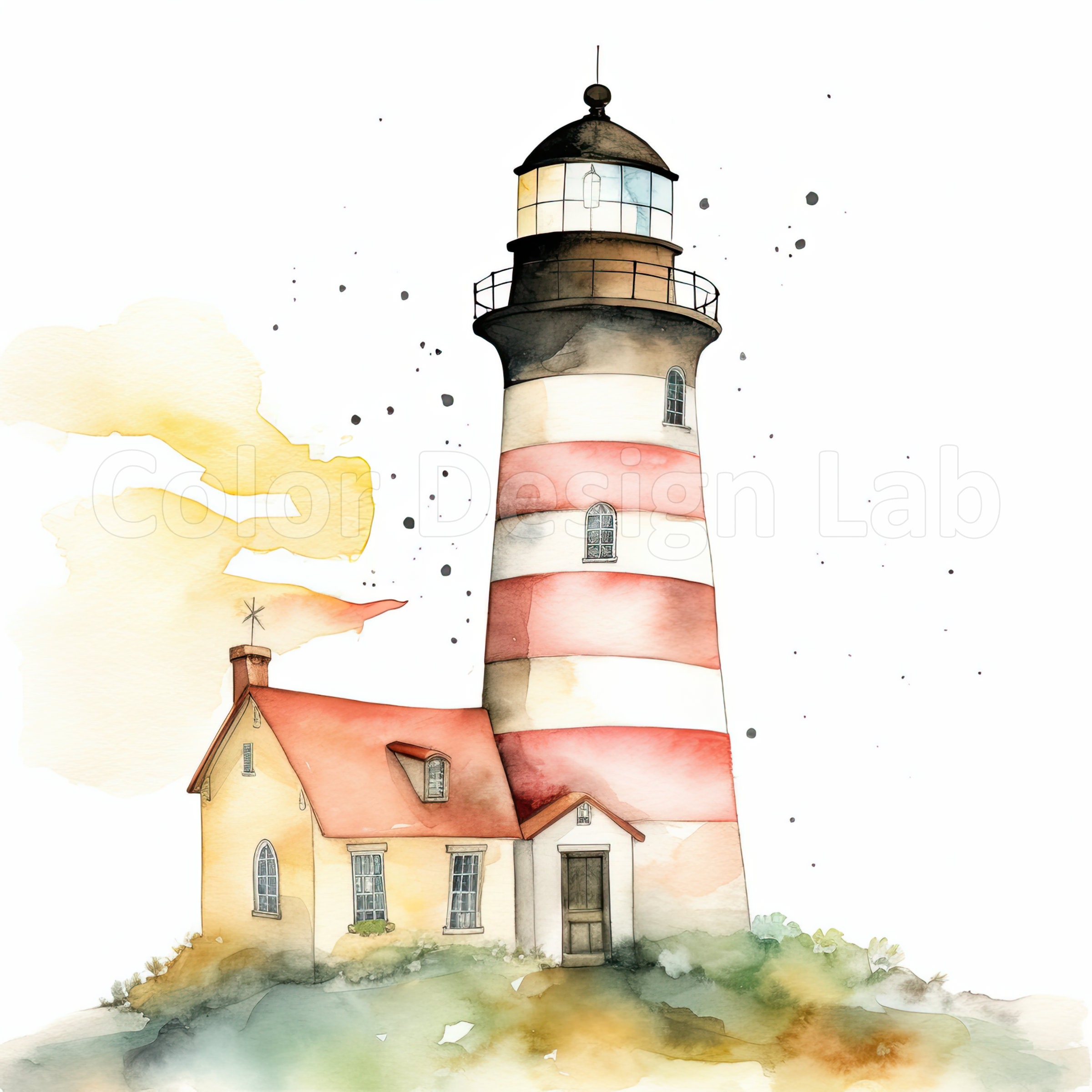 Whimsical Lighthouse Printable Clipart Set of 8 High-quality - Etsy