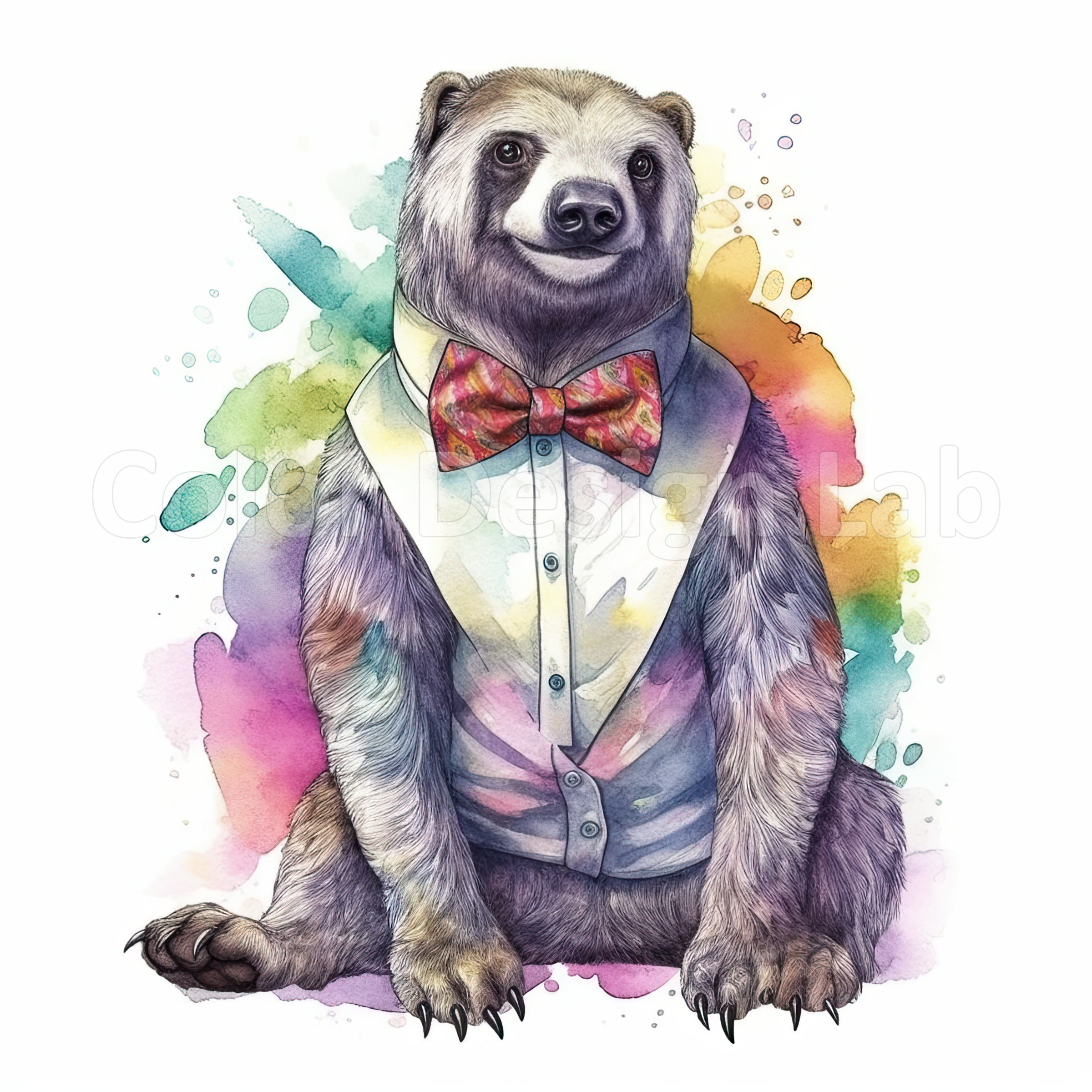 Happy Sloth in Bow Tie Clipart Bundle 8 High-resolution - Etsy