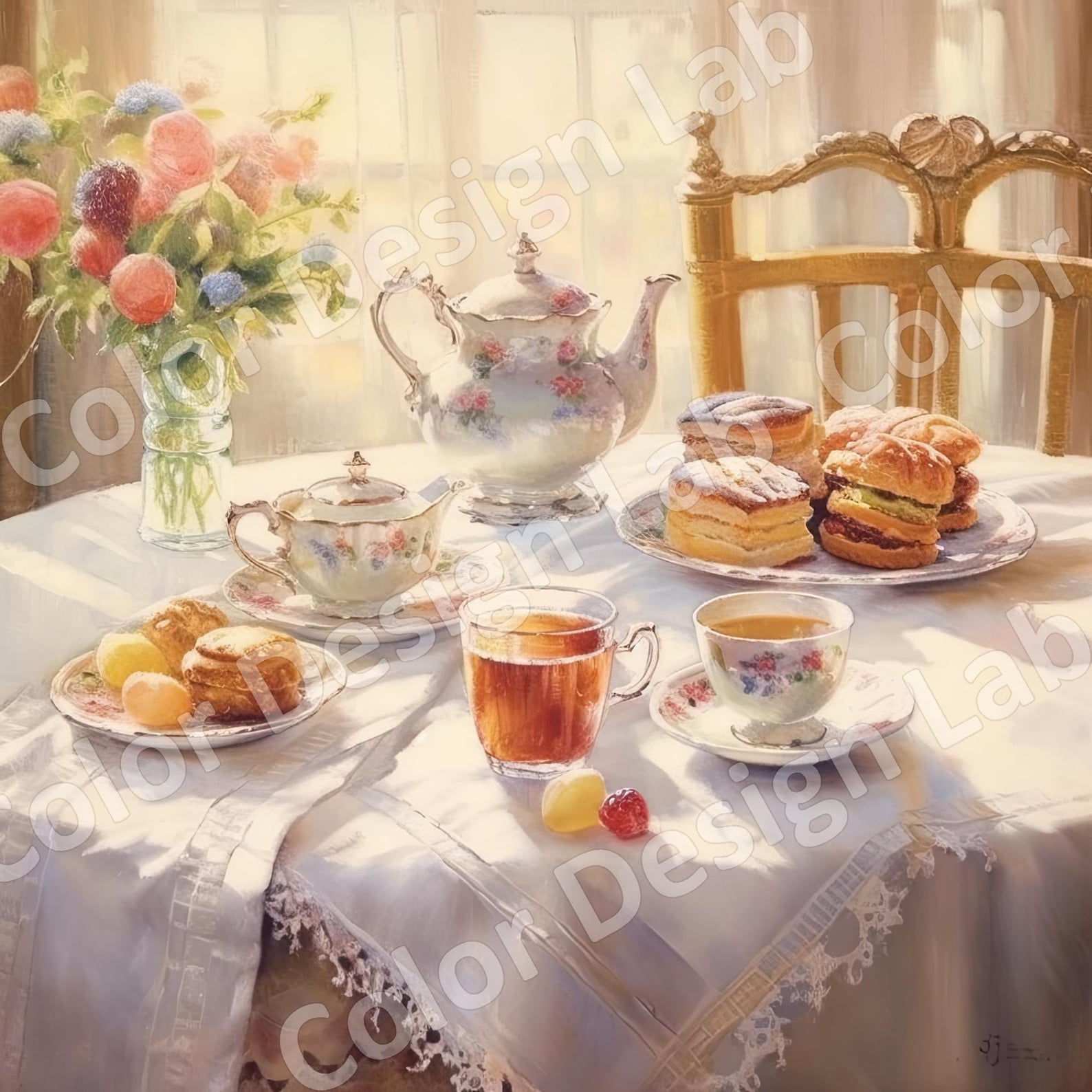 Afternoon Tea Time Printable Clipart Set 8 High-resolution - Etsy