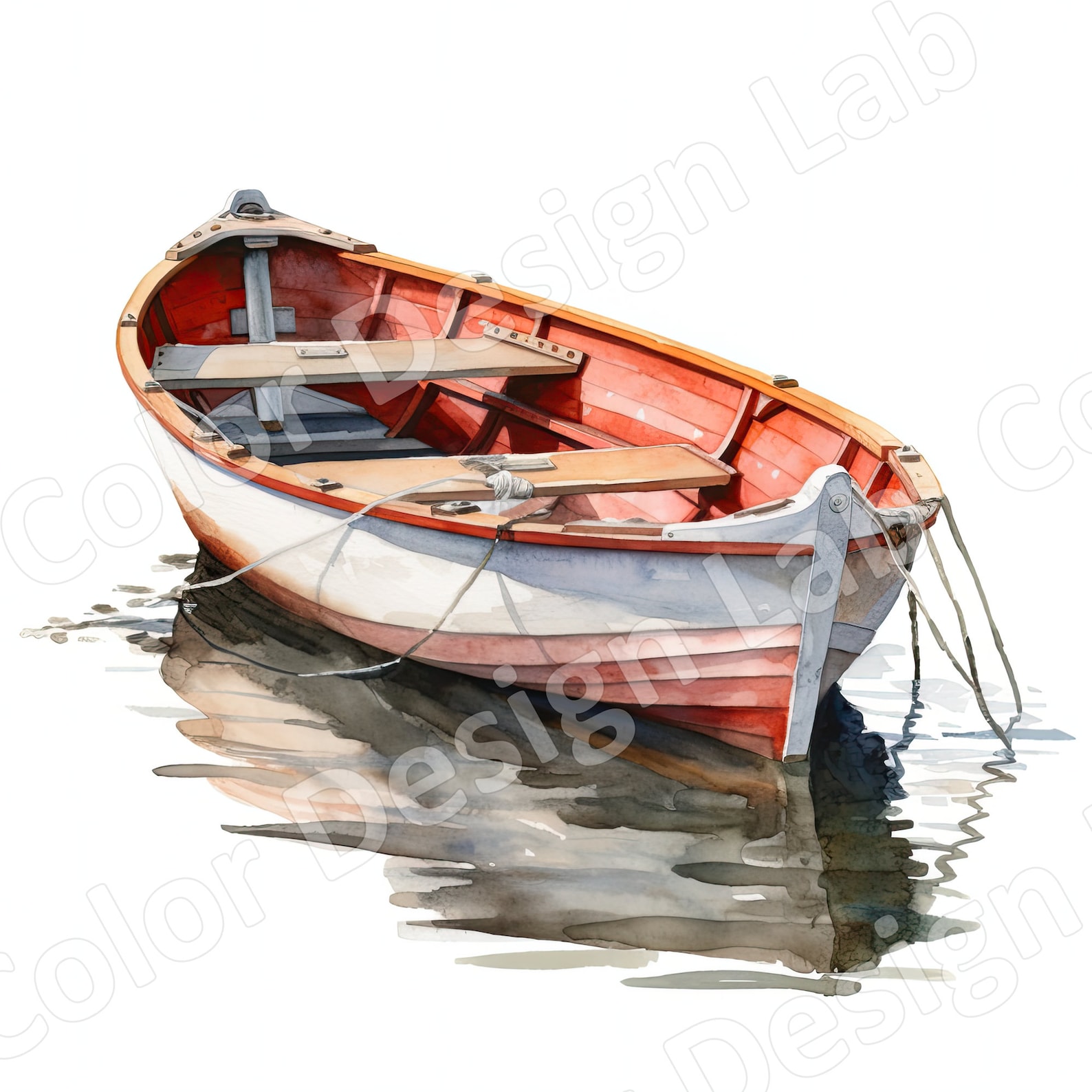 Dinghy Boat Download Printable Clipart Dinghy Set of 4 - Etsy