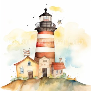 Whimsical Lighthouse Printable Clipart - Set of 8 High-quality ...