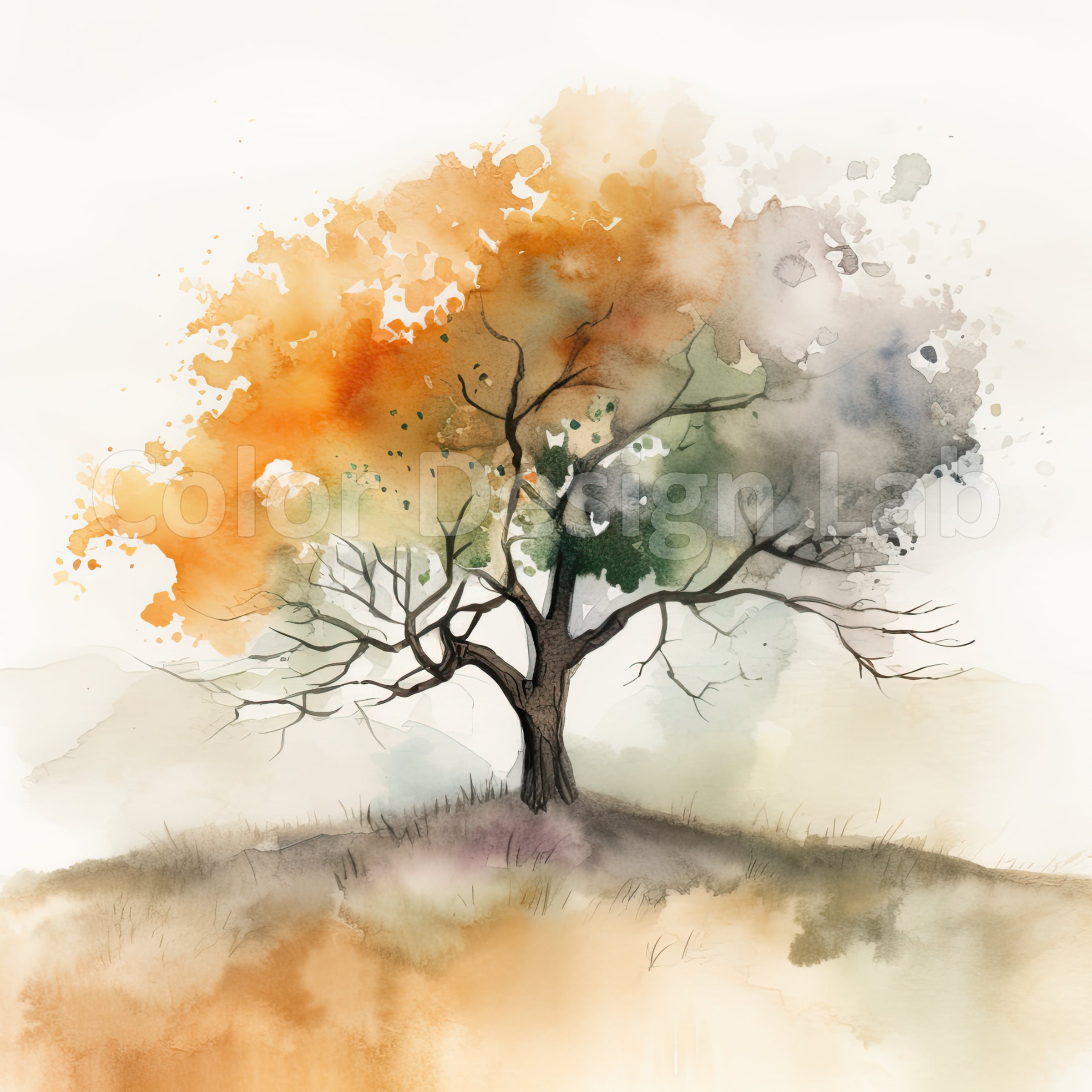 Solitary Tree Printable Clipart Set of 8 High-quality Tree - Etsy