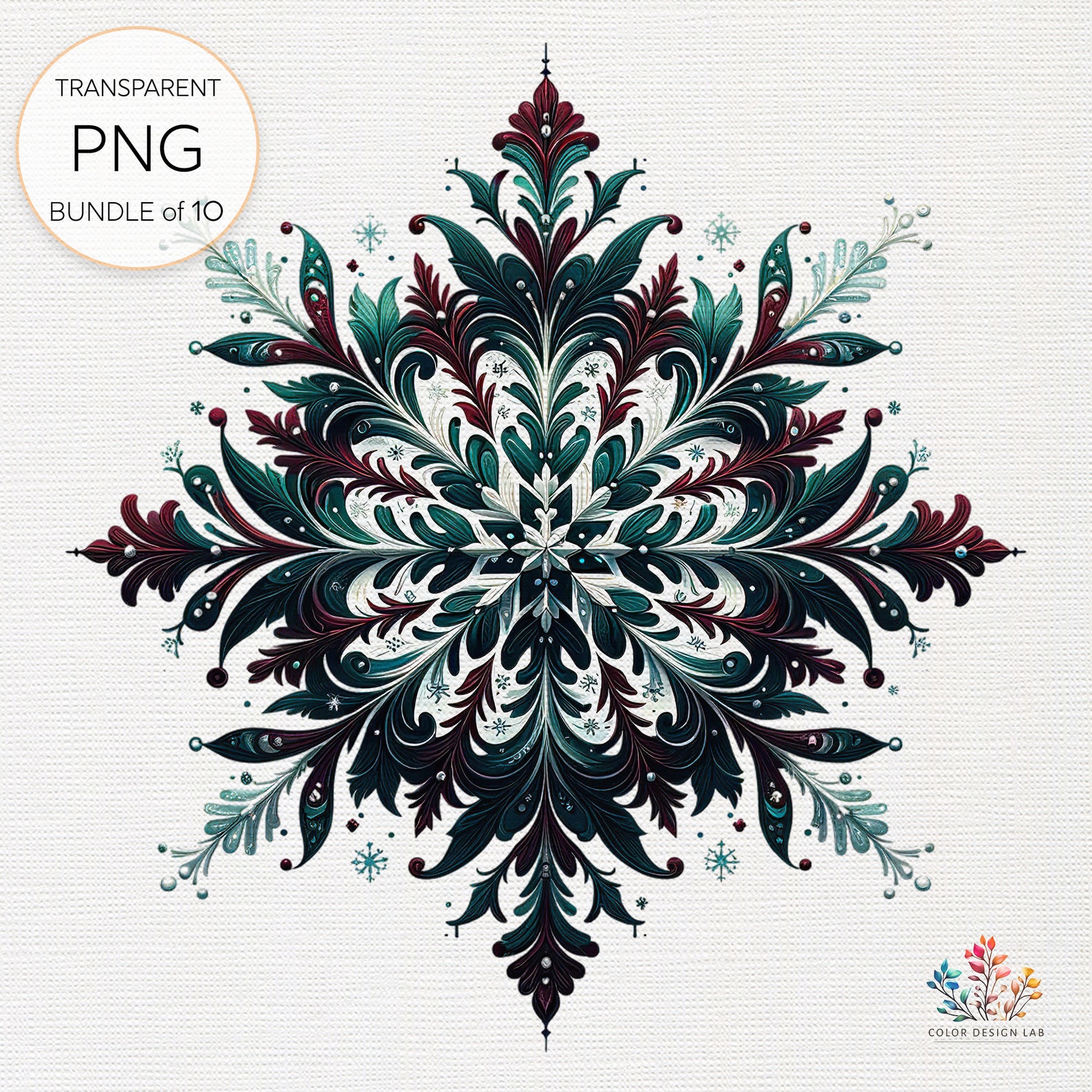 Elegant Snowflake Clipart Collection: Beautiful Transparent PNG Designs ...