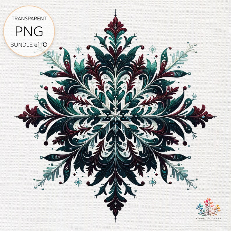 Elegant Snowflake Clipart Collection: Beautiful Transparent PNG Designs ...