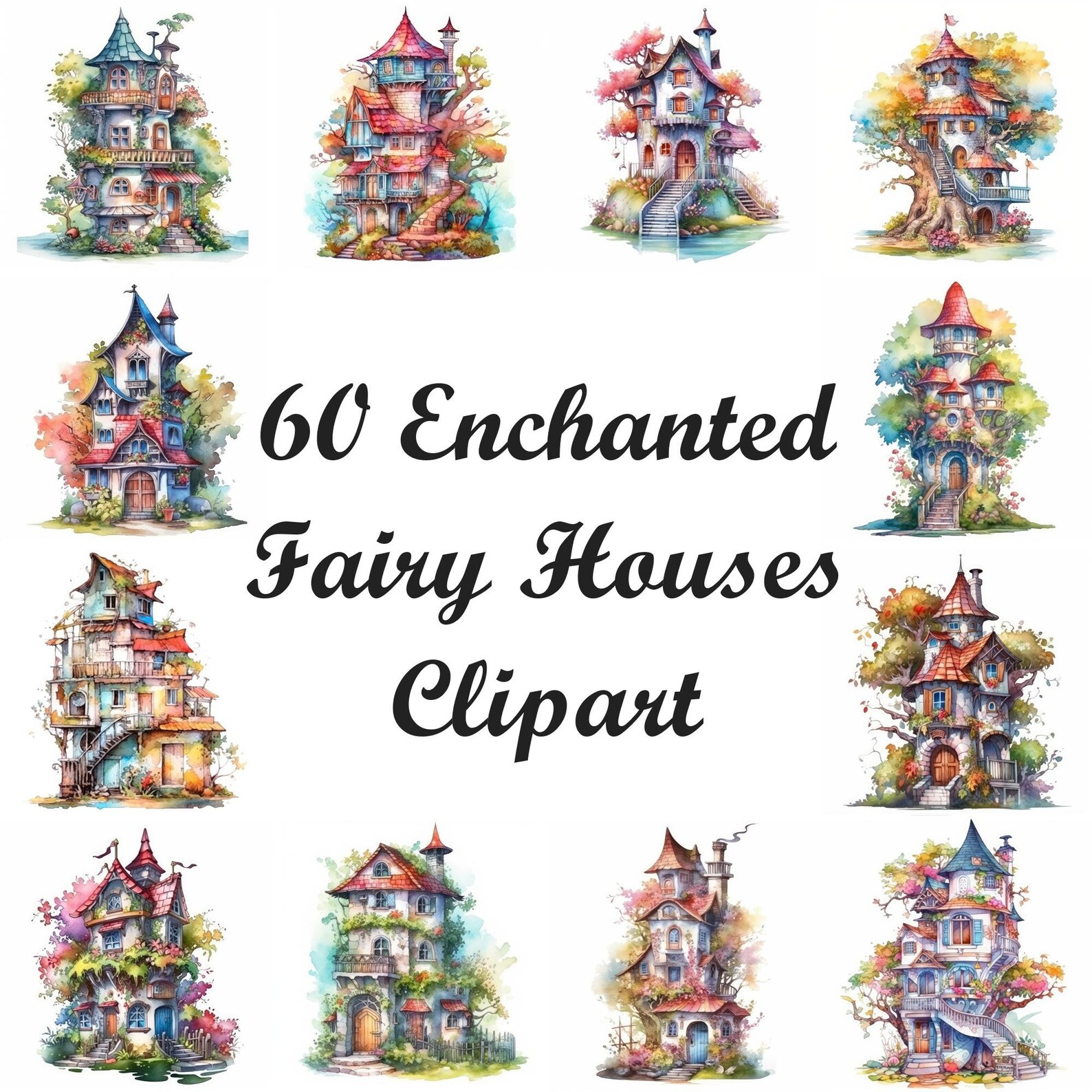 Enchanted Fairy Houses Bundle 60 PNG Fairy House Images - Etsy