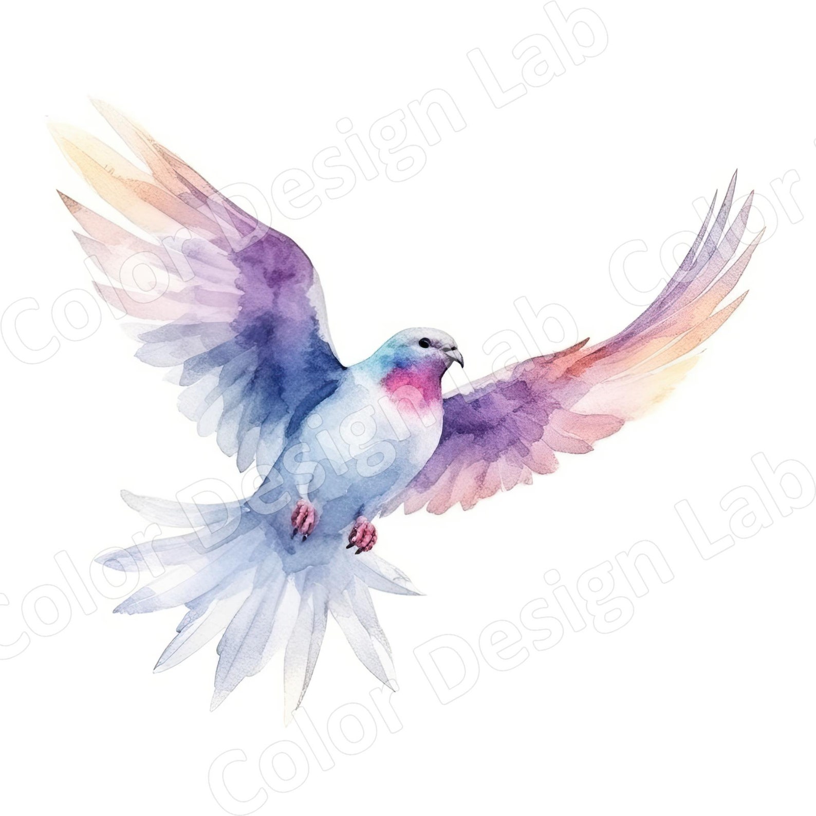 Doves in Flight Printable Clipart Set, 8 High-resolution PNG Images ...