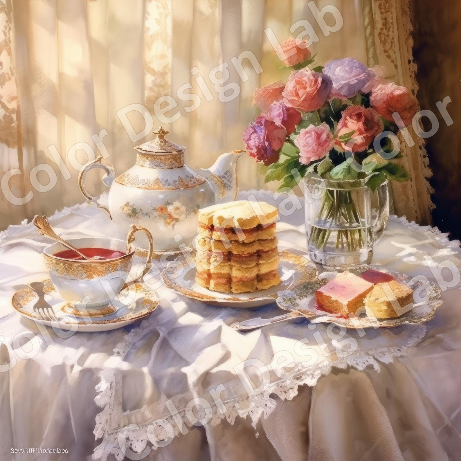 Afternoon Tea Time Printable Clipart Set 8 High-resolution - Etsy