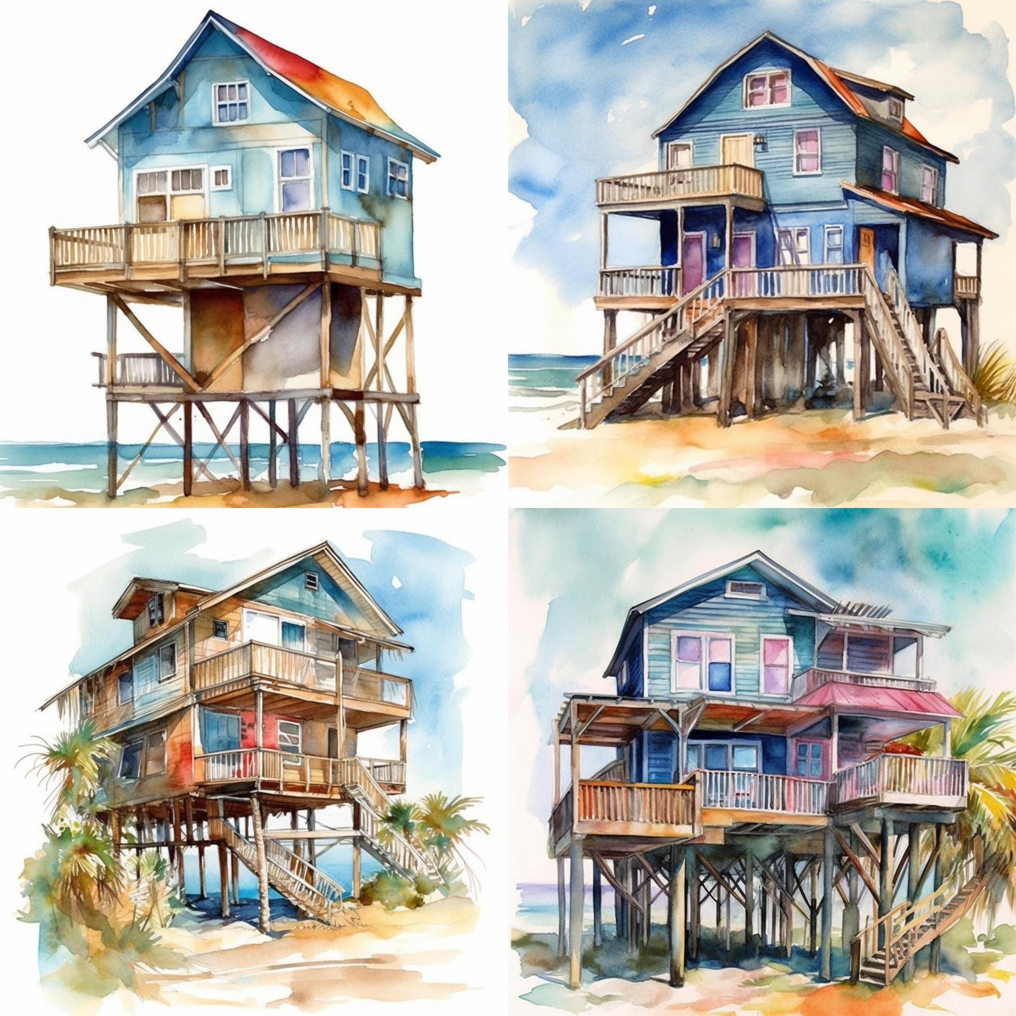 Beach House Clipart - 8 High-resolution PNG Images – Perfect for ...