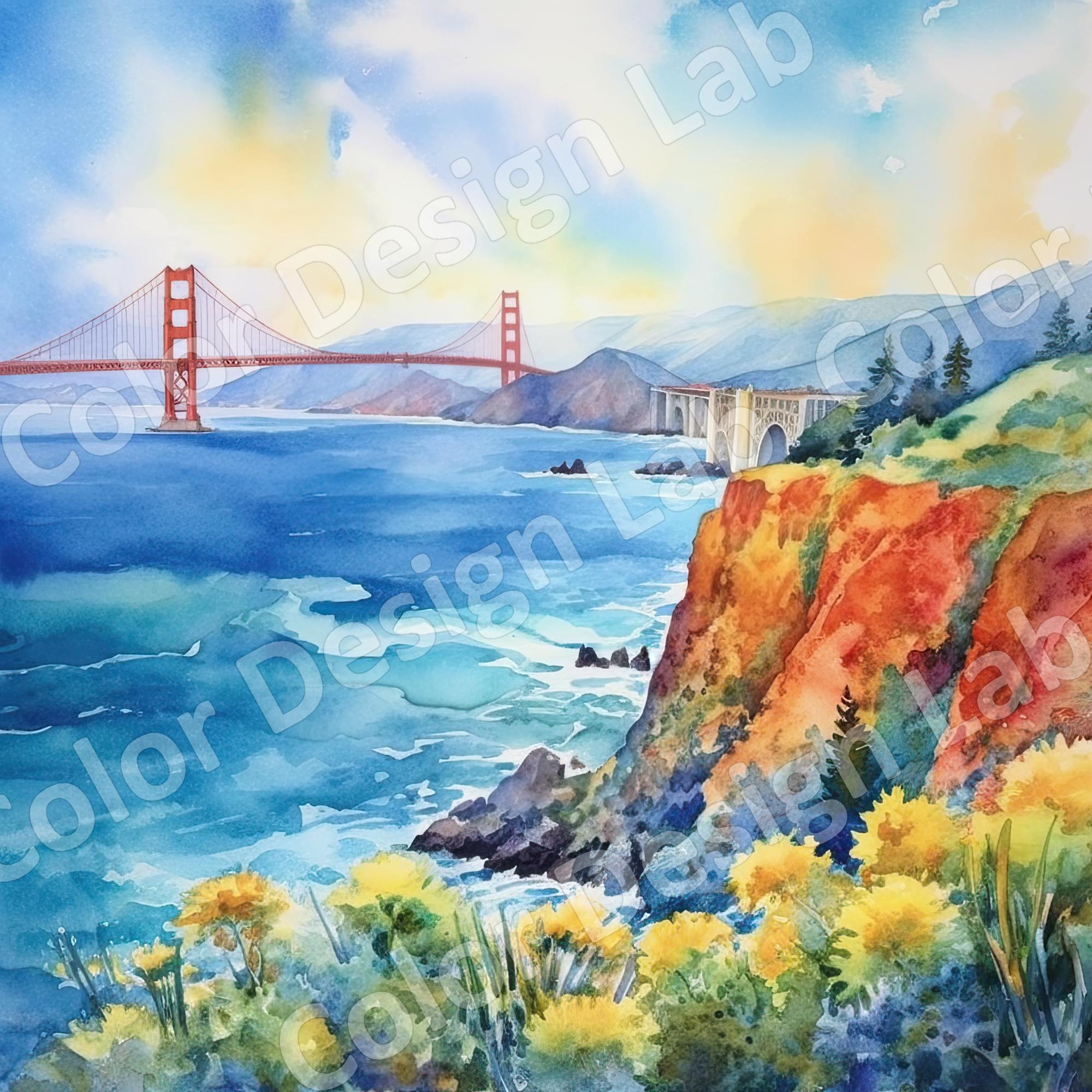 California's Coastal Majesty Printable Wall Art Set, 8 Pngs of the ...