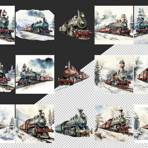 Christmas Train Clipart Set - 36 High-res Transparent Png Format ...