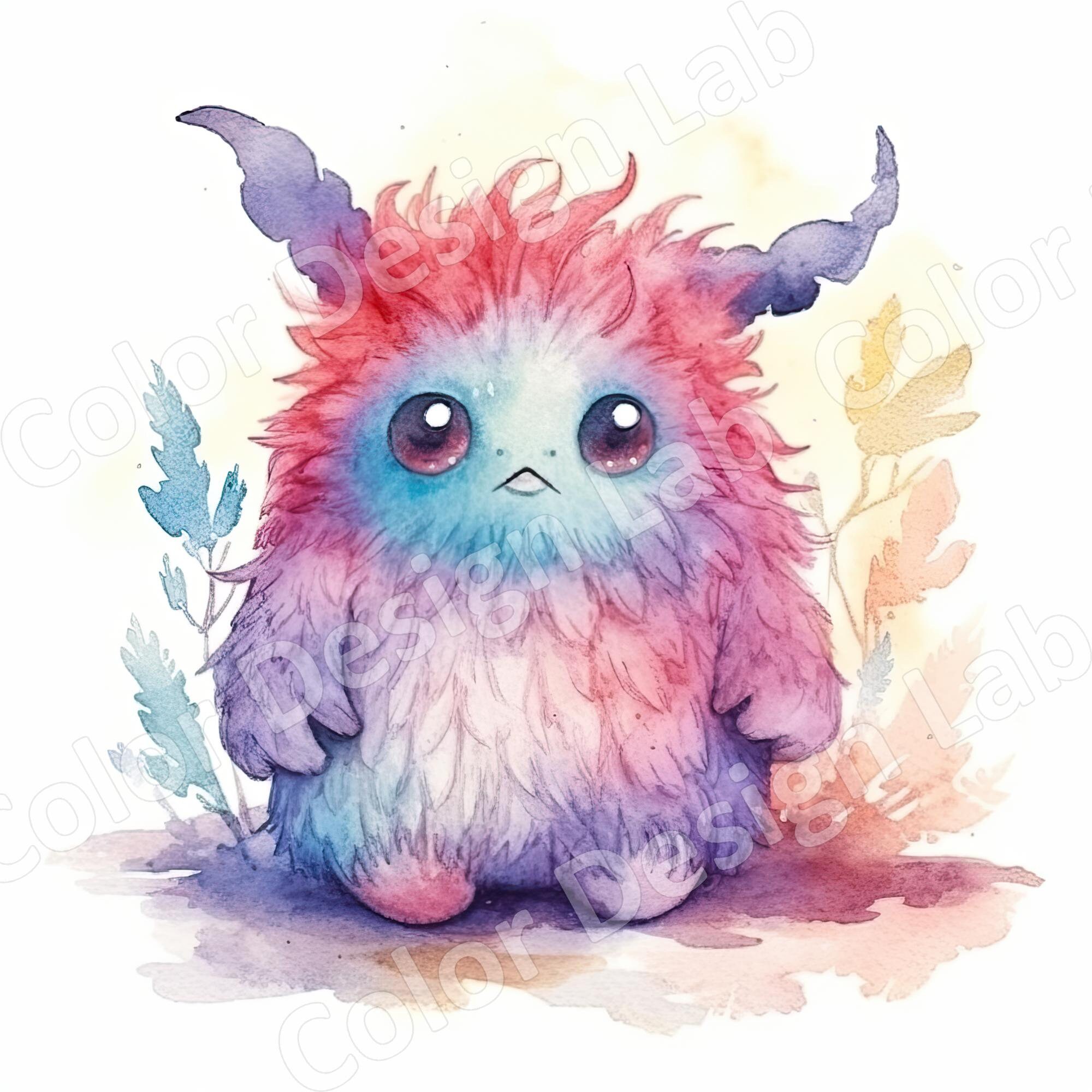 Fluffy Monster Clipart Set of 8 High Resolution PNG Files - Etsy