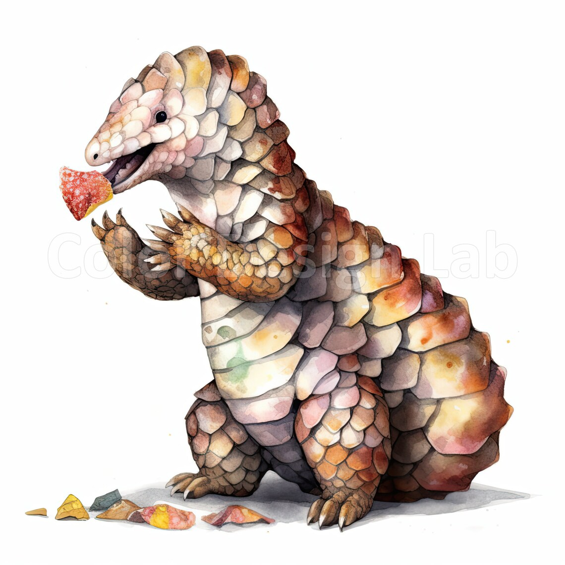 Happy Pangolin Clipart Bundle - Set of 8 Cute Animal PNG, Commercial ...