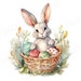 Easter Bunny Basket Clipart Set, 8 High-resolution Pngs, Commercial Use ...