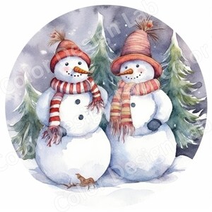 Christmas Snowmen Clipart Set, 8 High-resolution Pngs, Digital Download ...