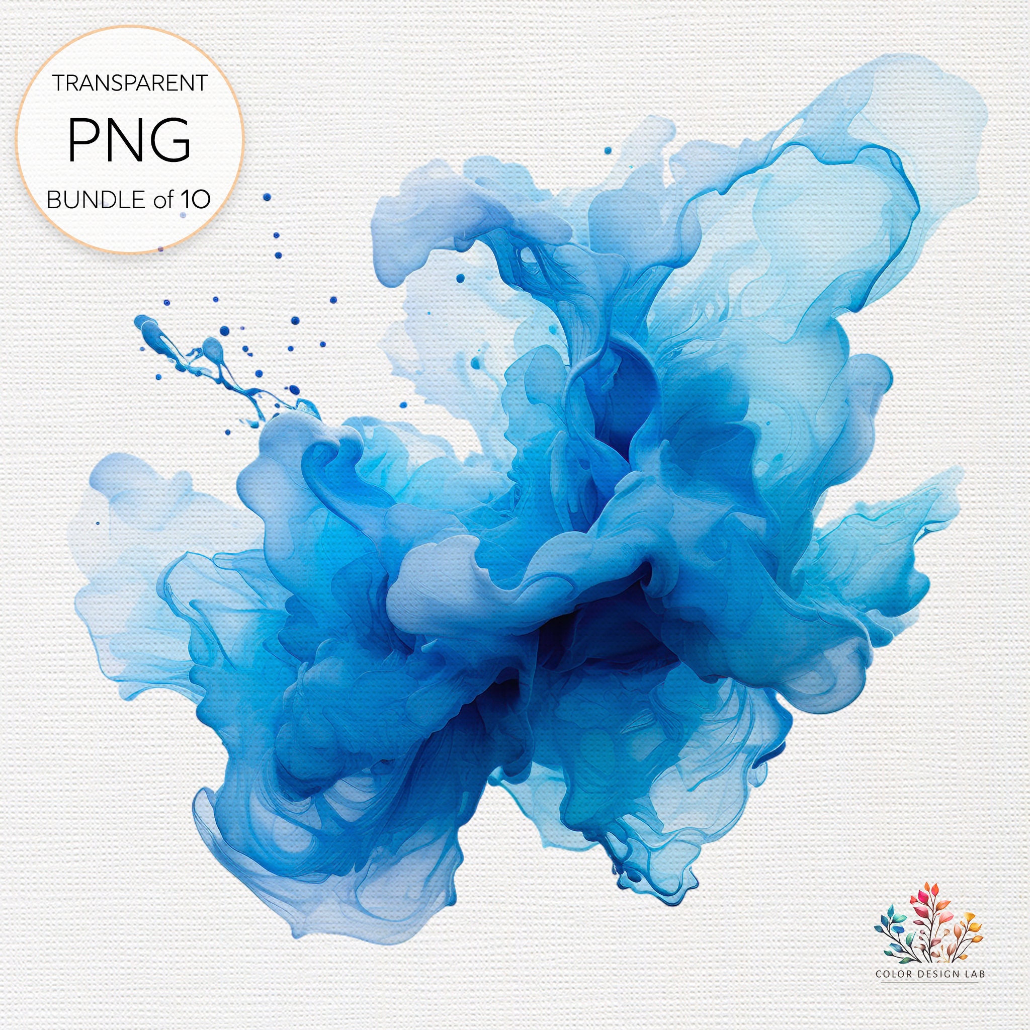 Monochromatic Blue Splashed Colors PNG Clipart. Deep to Light Blue ...