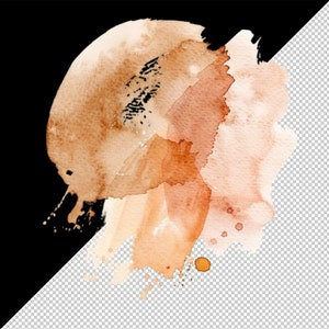 Sepia Tone Splash Watercolor Splashed Colors Clipart, Beige Brown Peach ...