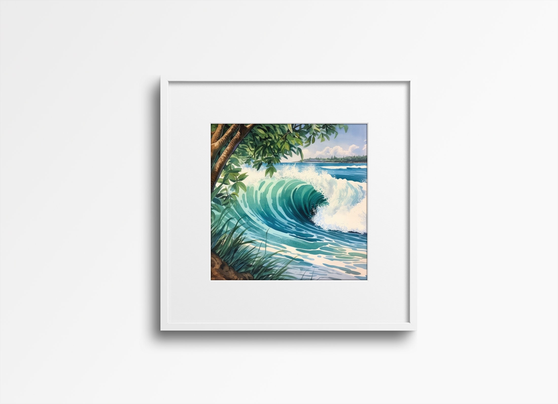 Tropical Beach Surfing Waves Clipart Pack 8 High-resolution - Etsy