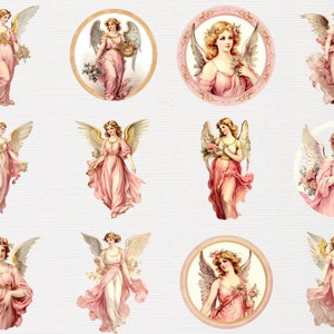 Vintage Angel Clipart. 36 High Quality Transparent Watercolor Angel ...