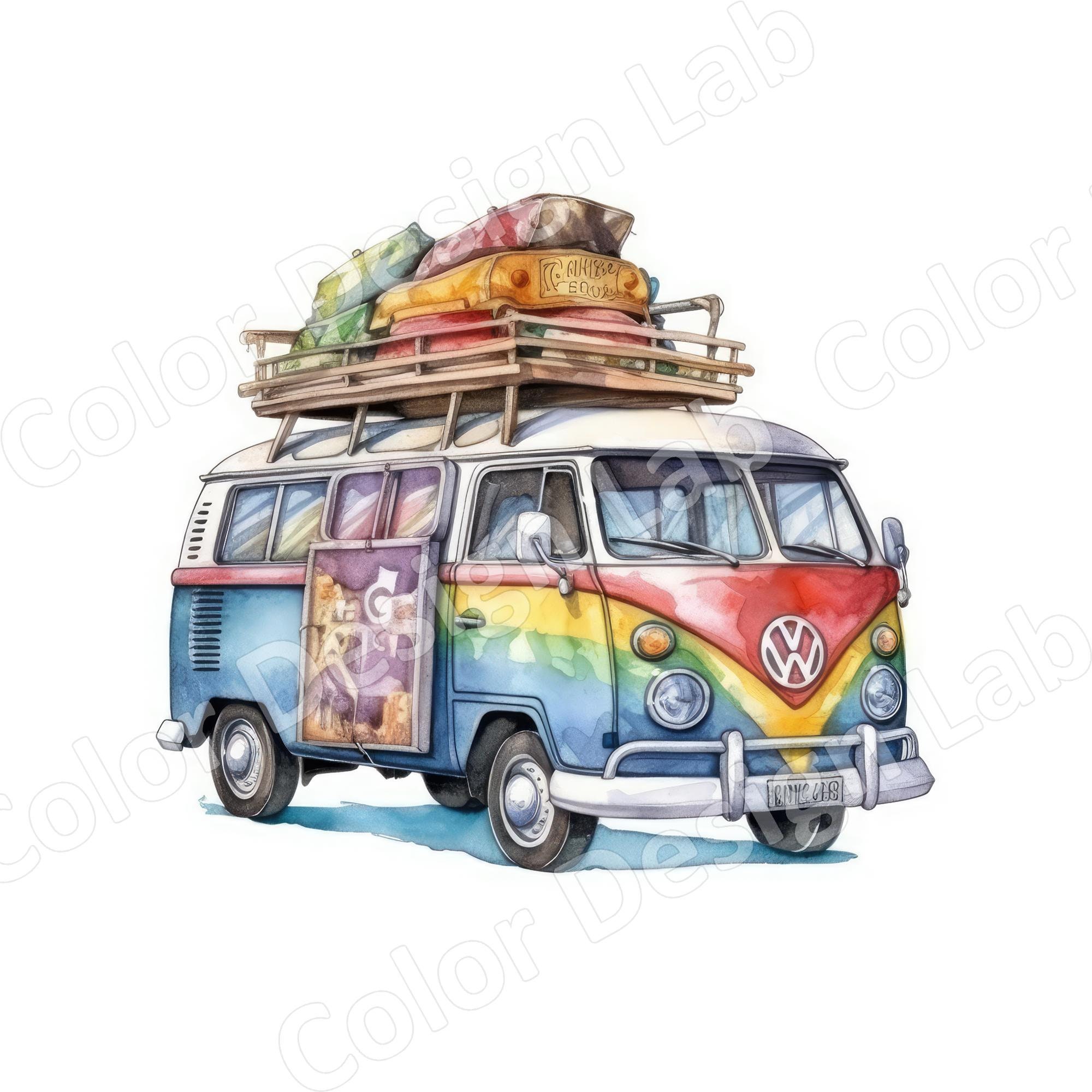 Quirky Campervan Clipart Set 8 High-resolution PNG Images - Etsy
