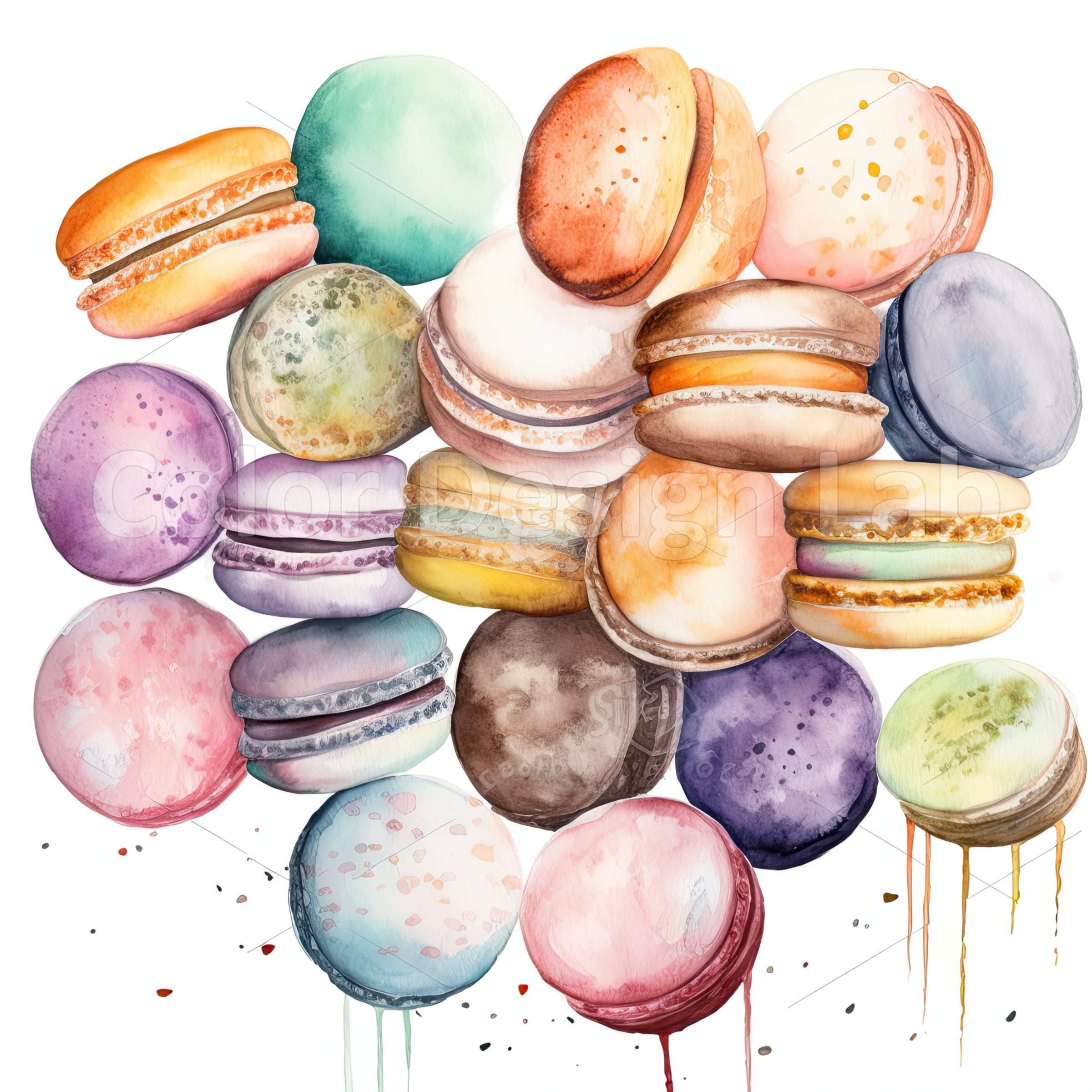 Pastel Macarons Clipart Set of 8 Digital Downloads - Etsy