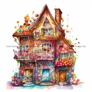 Candy House Clipart, House of Sweets PNG, 8 Candy Houses Digital ...