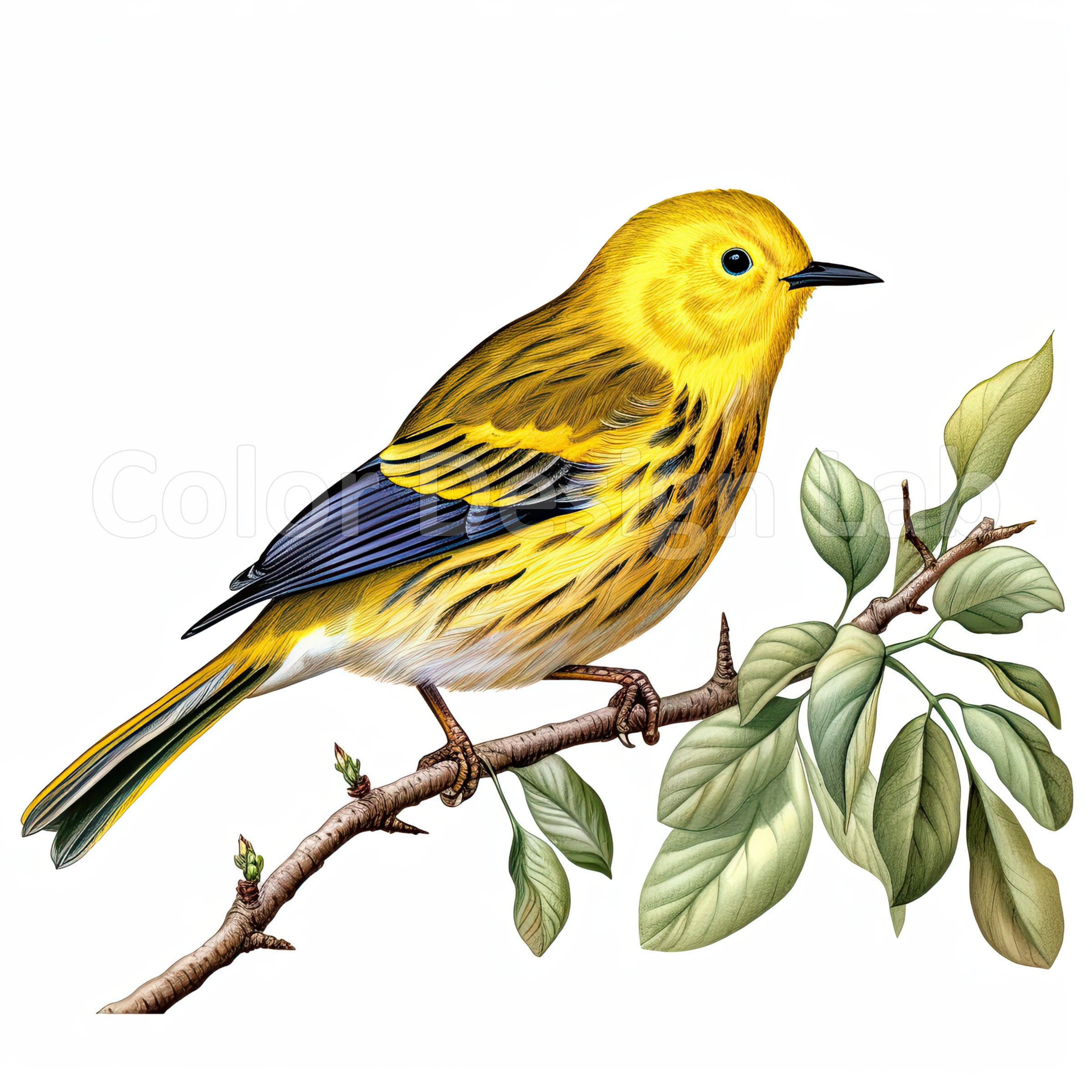 Yellow Warbler Clipart - 8 High-res Printable Art PNG, Instant Digital ...