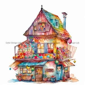 Candy House Clipart, House of Sweets PNG, 8 Candy Houses Digital ...