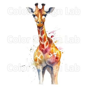 Cute Giraffe Clipart Set - 8 Digital Printable PNG, Cute Giraffe Art ...