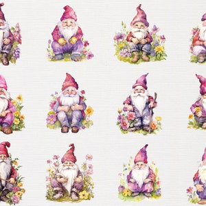 Watercolor Garden Gnome Clipart: Commercial License (digital Download ...