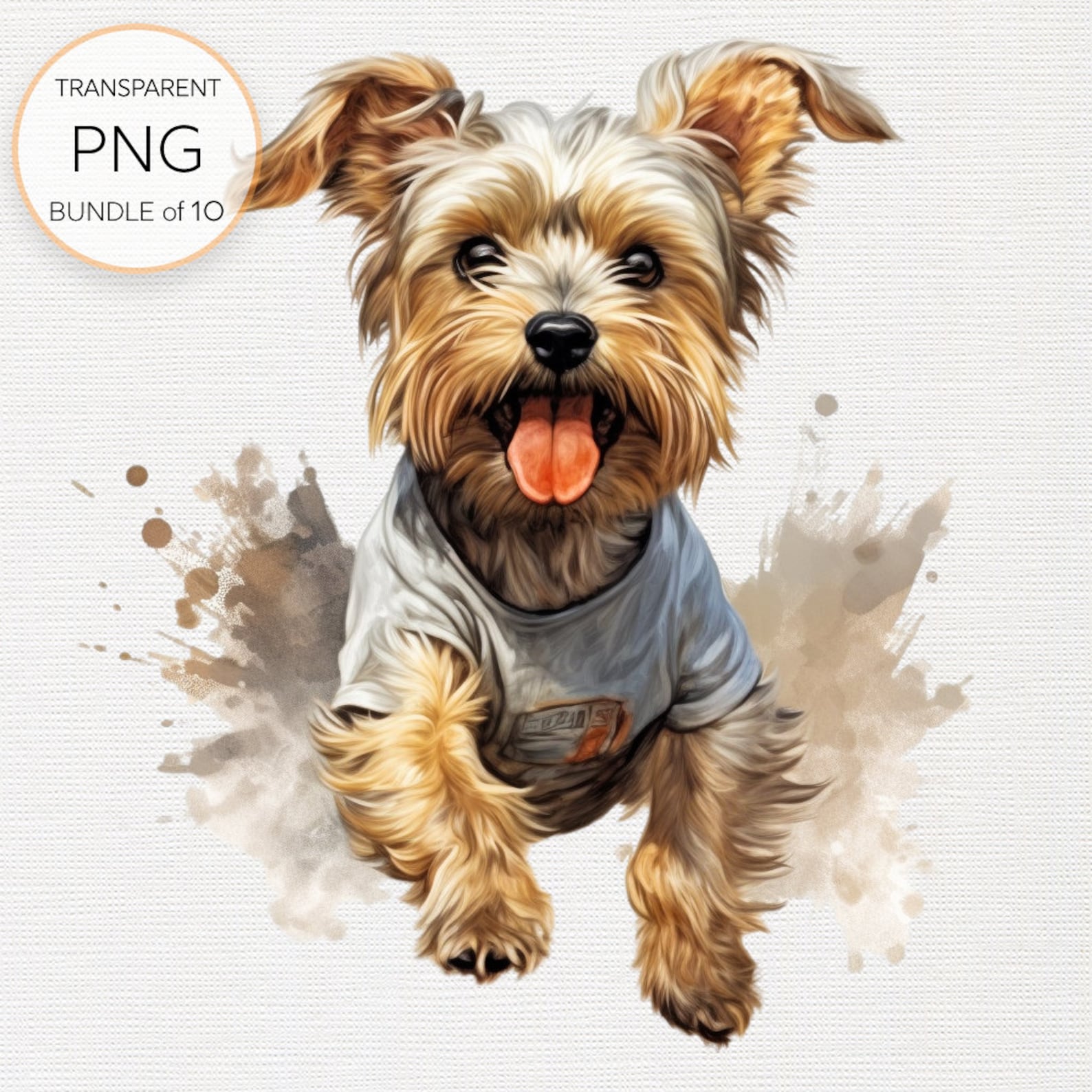 Yorkie Prancing Clipart Dog Clip Art Pet Clip Art Cute - Etsy