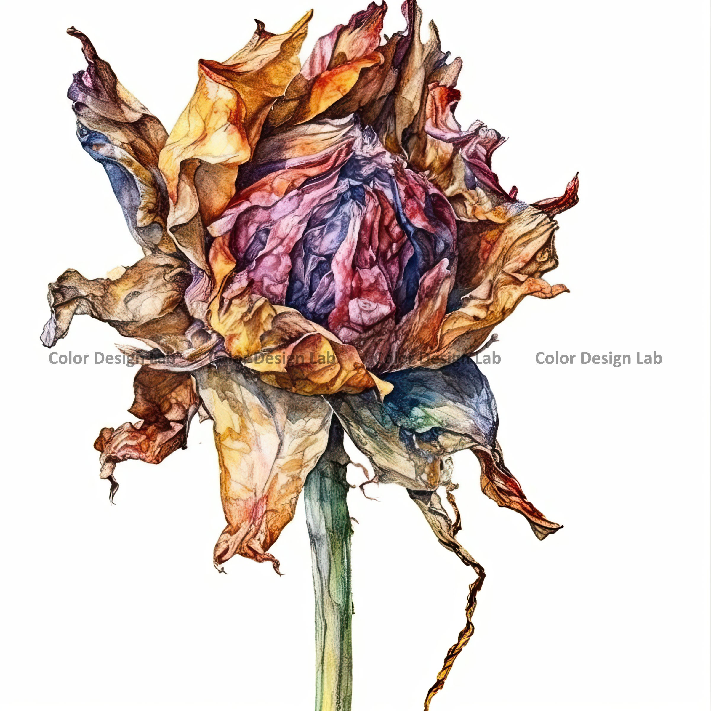 Wilted Flower Clipart Set of 12 High-quality Floral PNG - Etsy