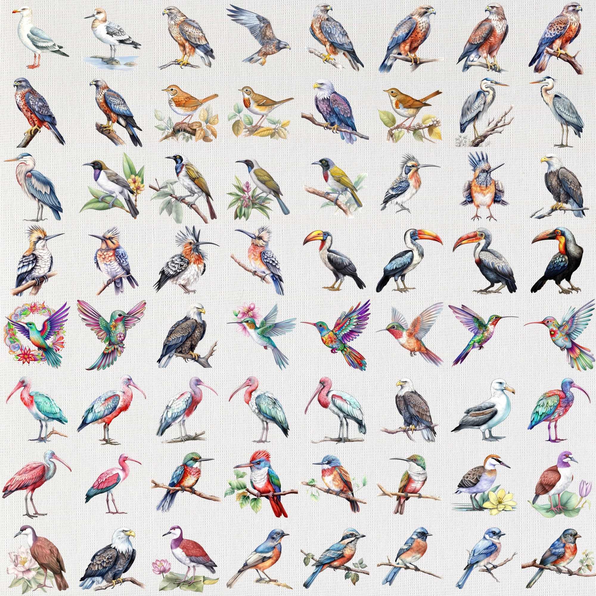 500+ Bird Clipart Bundle PNG Images of Birds for Digital Scrapbooking ...