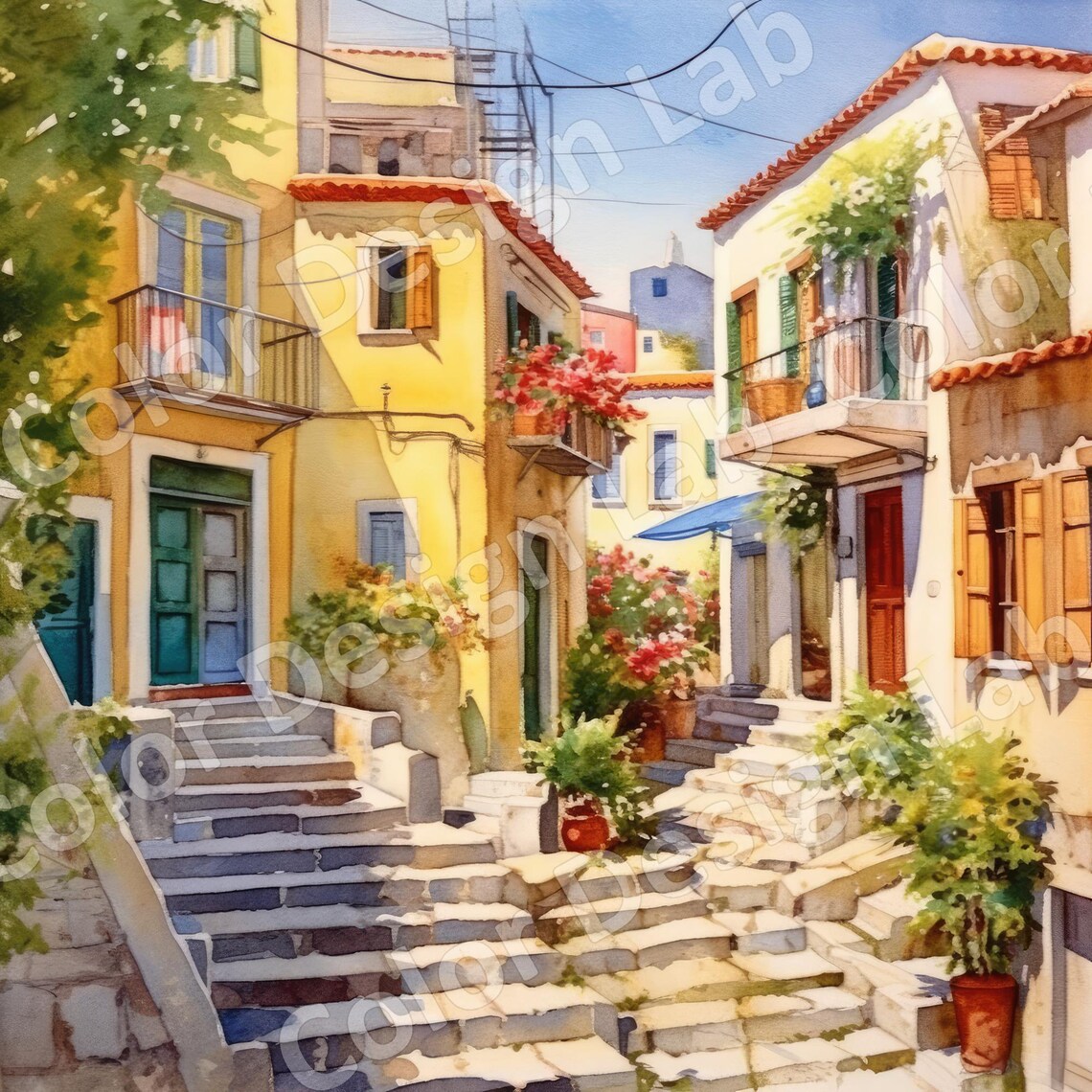 Plaka District, Athens, Greece Printable Wall Art Download, Set of 8 ...