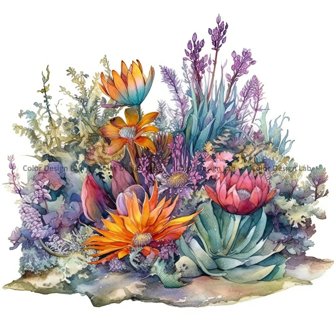 Flower Reef Clipart - Set of 12 High-quality Floral PNG - Digital ...