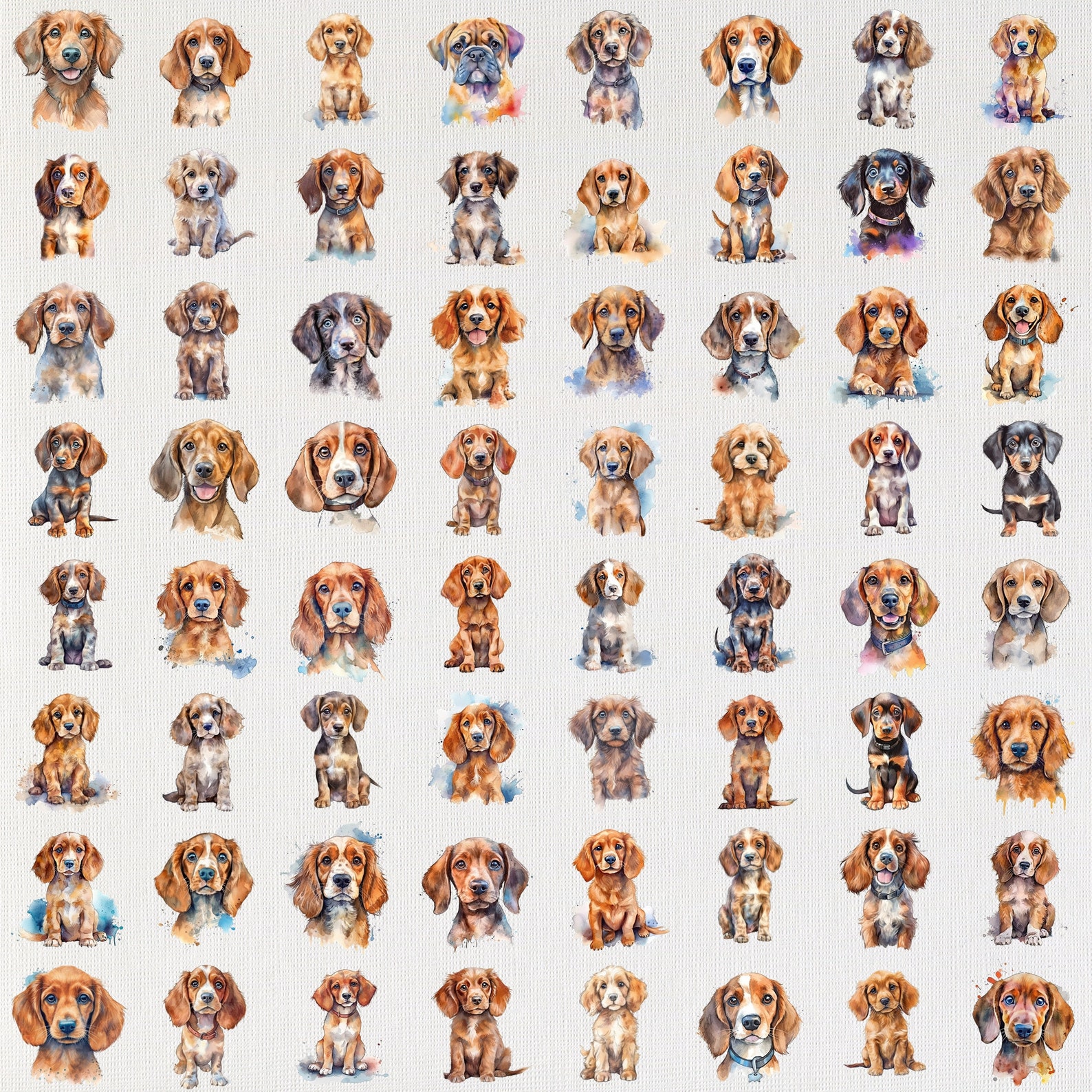 500 Puppy Clipart Bundle PNG Images, Digital Scrapbooking, Card Making ...