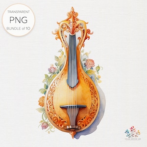 Vintage Musical Instruments Clipart: Classic Retro Instrumental Designs ...