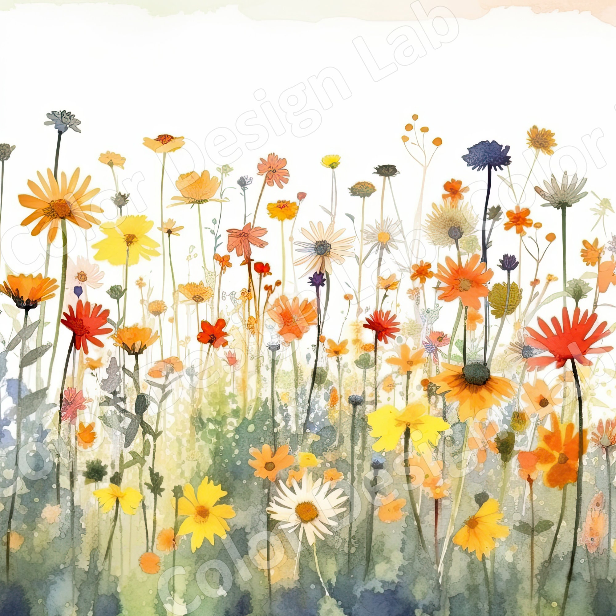 Sun-kissed Flower Field Printable Art Digital Download 8 - Etsy