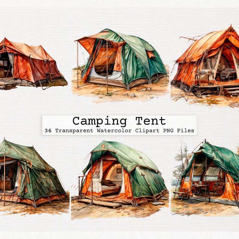 Camping Tent Clipart - Etsy