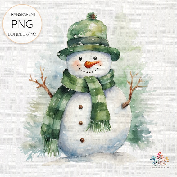 Snowman Vintage Christmas Clip Art