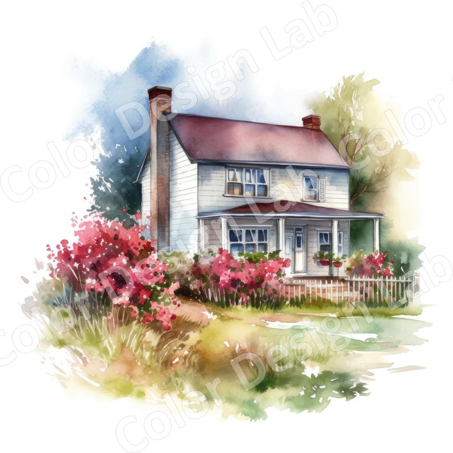 Country Cottage Printable Clipart Set 8 High-resolution Pngs - Etsy