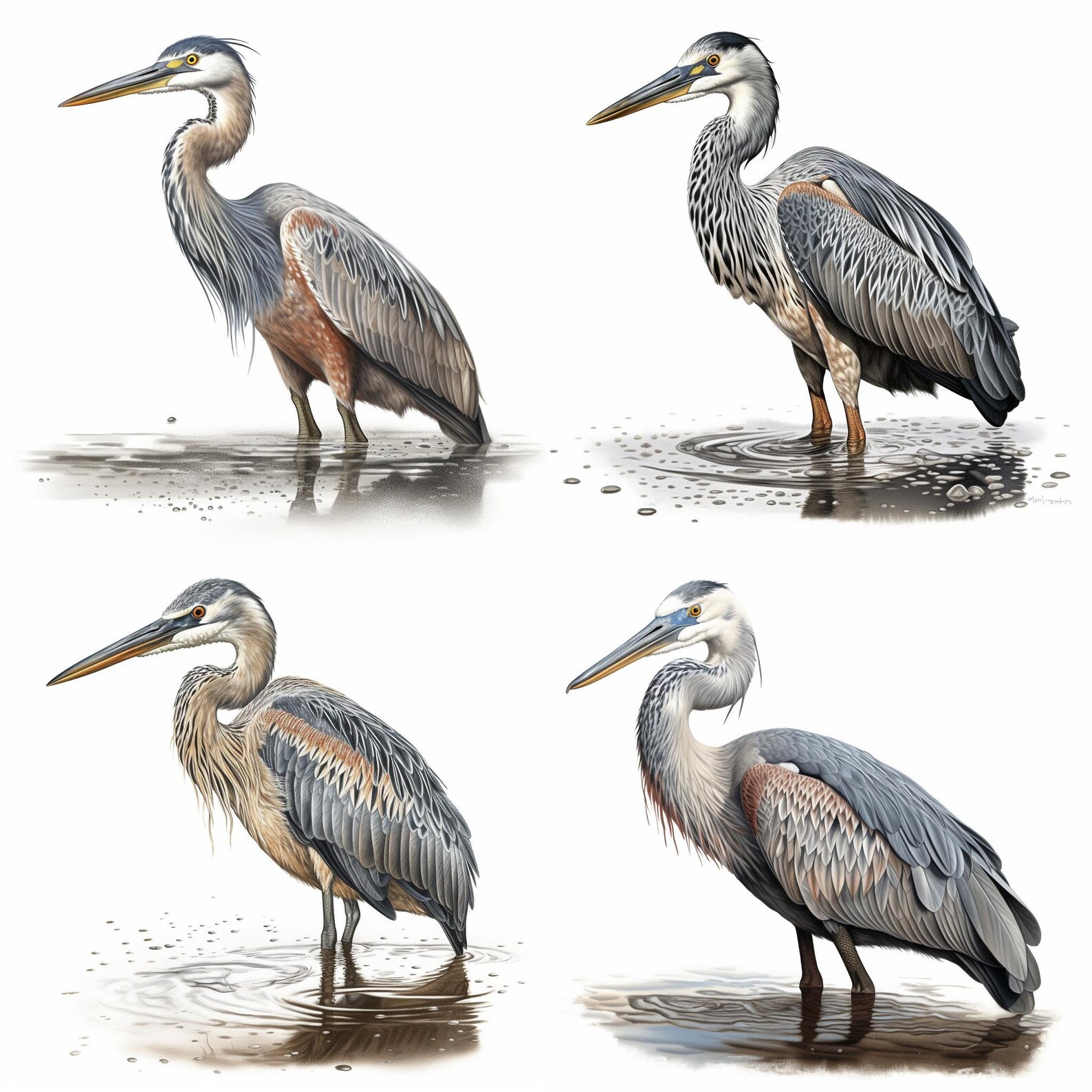 Great Blue Heron Clipart Set of 8 Printable Art PNG Digital - Etsy