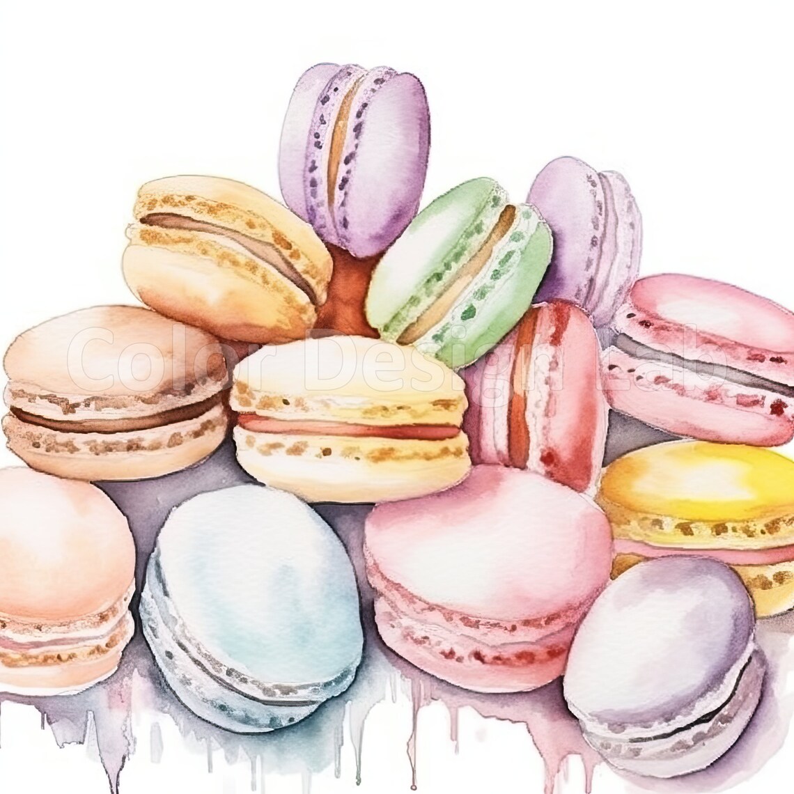 Pastel Macarons Clipart Set of 8 Digital Downloads - Etsy